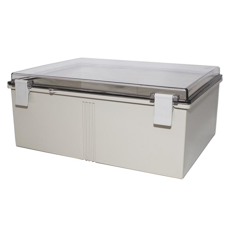 465 x 350 x 160mm Hinged Enclosure Grey ABS Base & Clear PC Lid