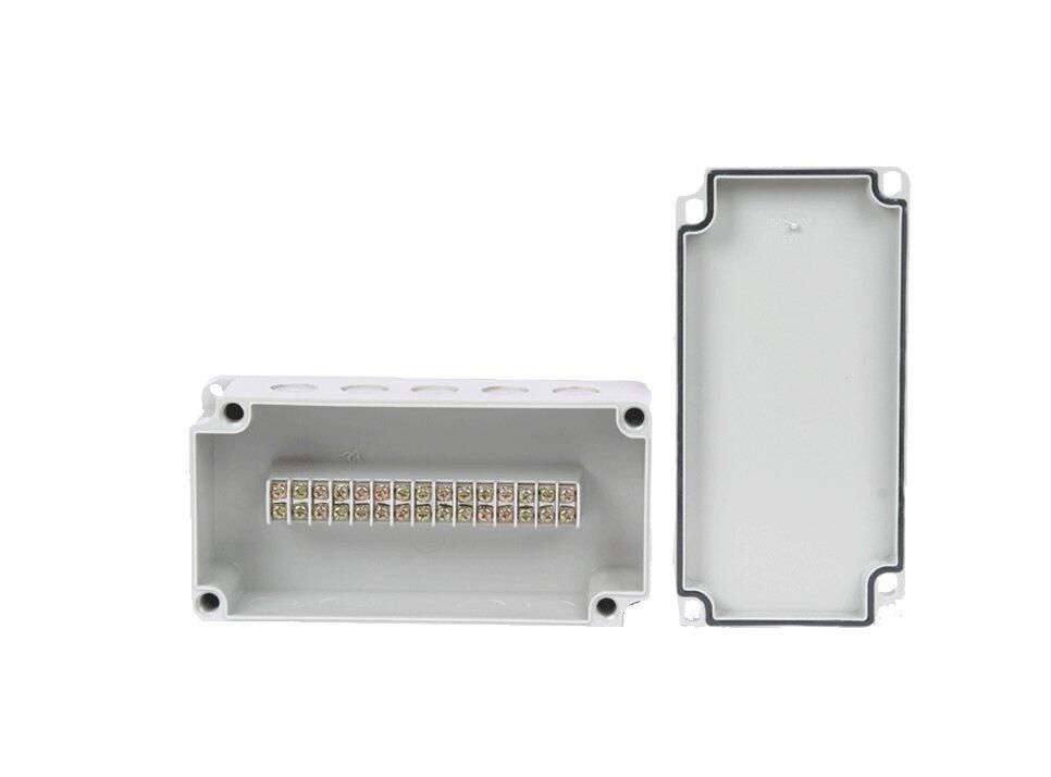 Plastic box with screw terminals