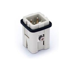 Miniature industrial multipole connector housings and inserts