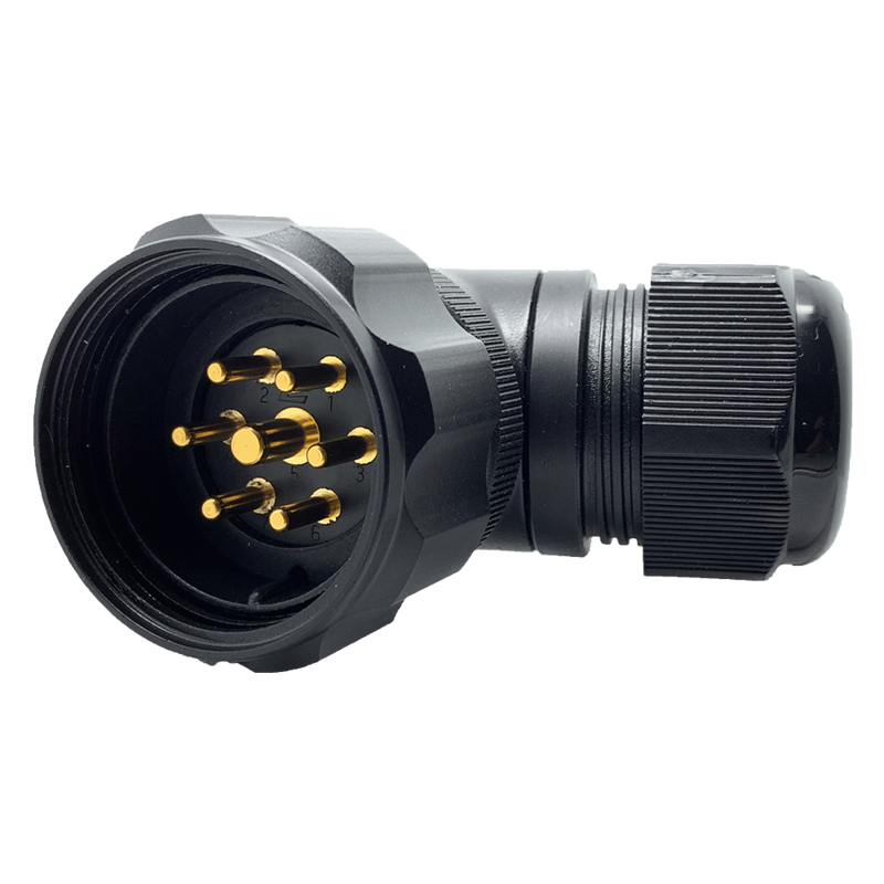 9206 Right Angle Plug with Locking Ring