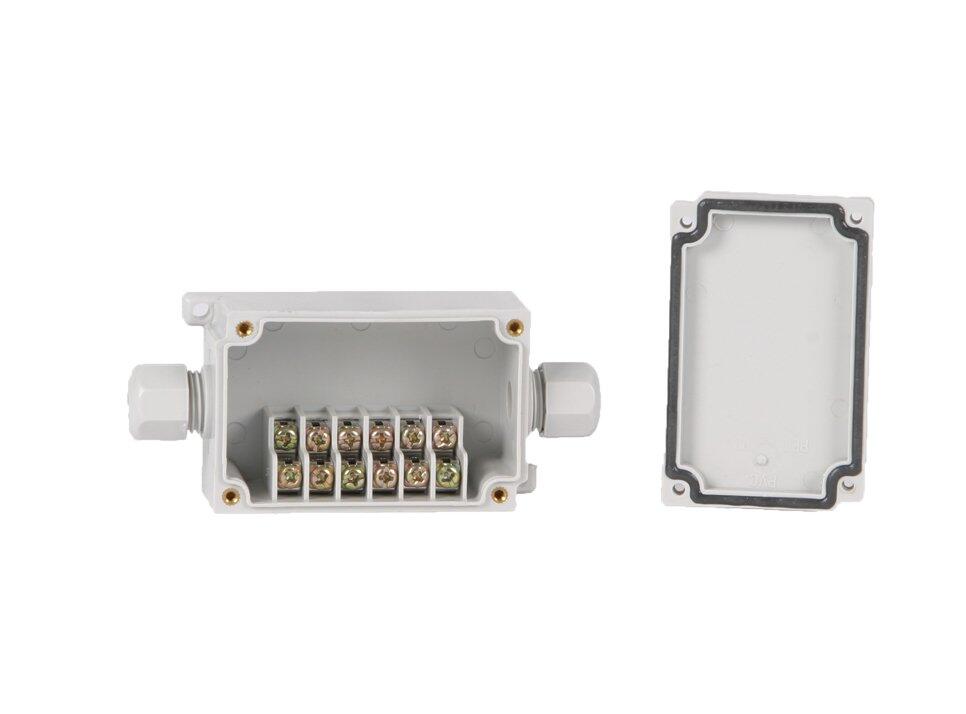 Plastic box with screw terminals