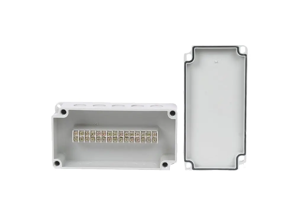 100 x 200 x 70mm Terminal Block Box Grey ABS/PC Base & Lid