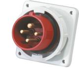 CEE Panel Mount Plug 4 pole 32A 400V 6h IP67