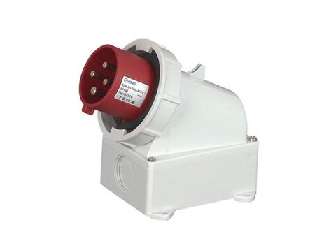 CEE Plug Wall Mount 4 pole 63A 400V 6h IP67
