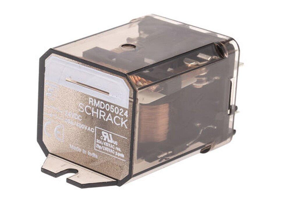 Power Relay 1 N/O 24VDC 30A, cover w. mounting brackets