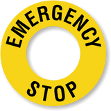 Emergency stop label