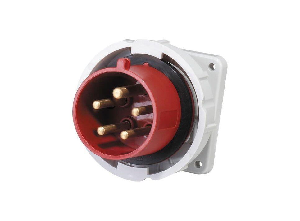CEE Panel Mount Plug 5 pole 63A 400V 6h IP67