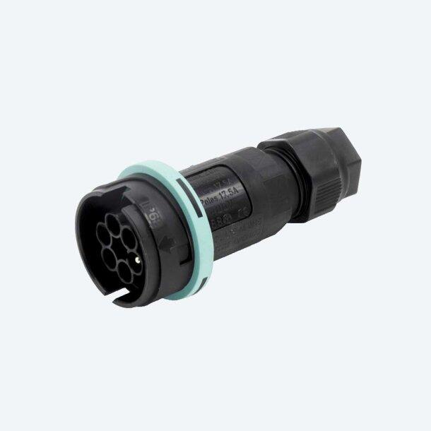 6 Pole Inline socket 17.5A 400V