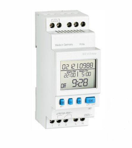 Din mounted time clocks, and timers