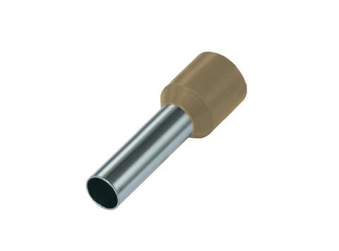10mm² Single wire ferrules, Brown (Pack = 100 pcs)