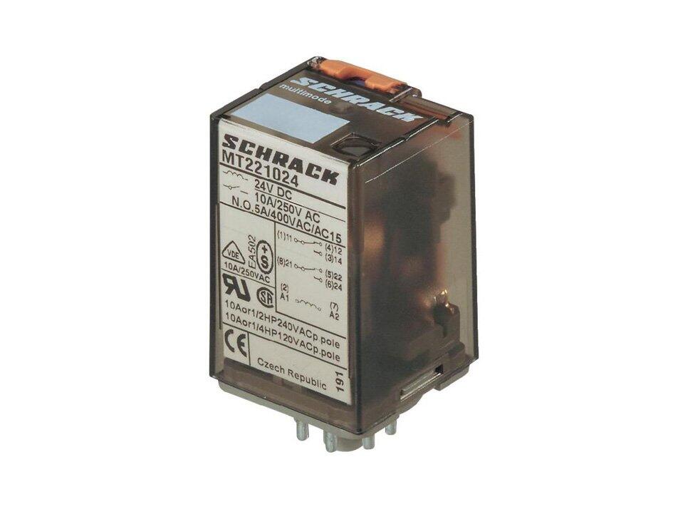 Socket 8 pole for MT Relays with 2 C/O