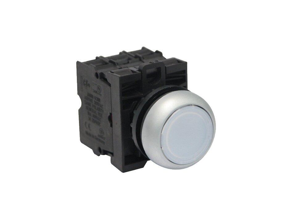 M22 Latching White Push Button Switch
