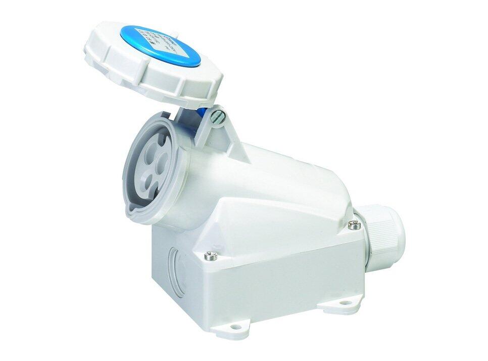 CEE Wall Mount Socket 3 pole 16A 230V 6h IP67