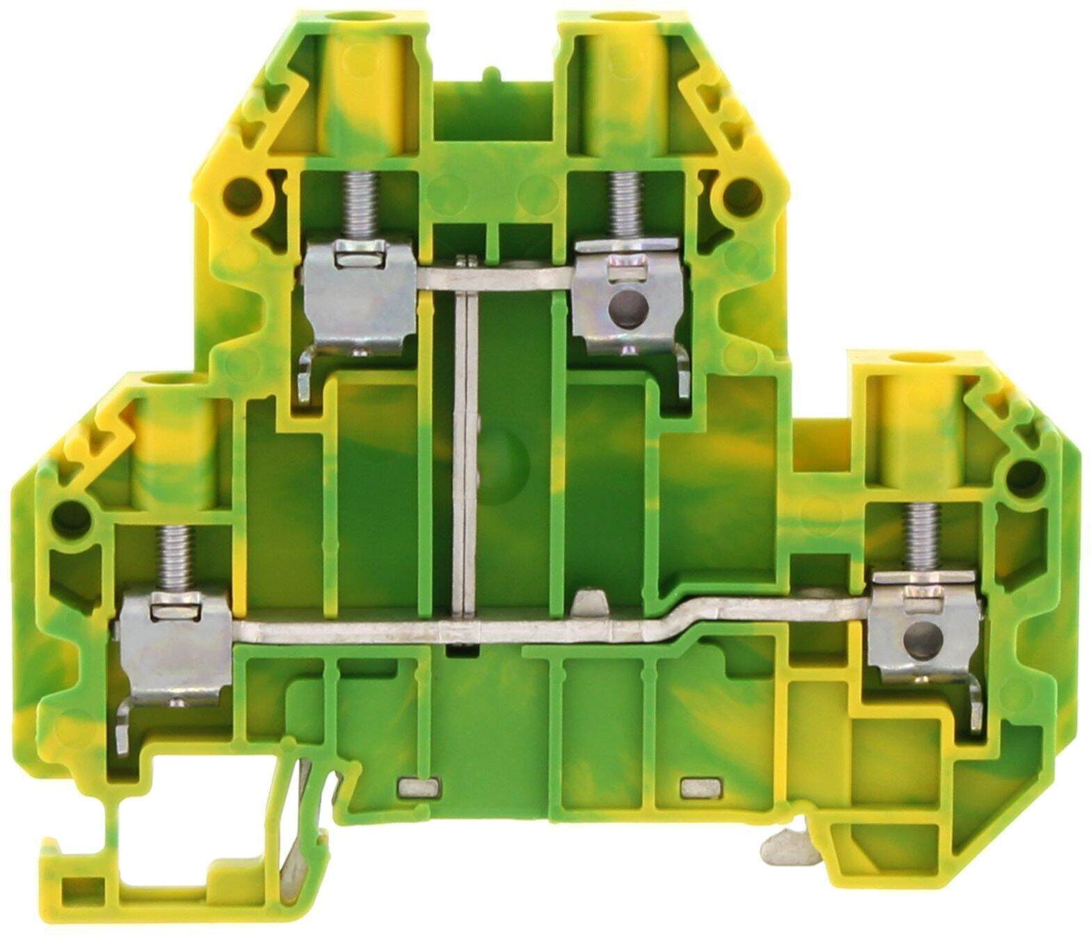 Din mounted double deck terminals