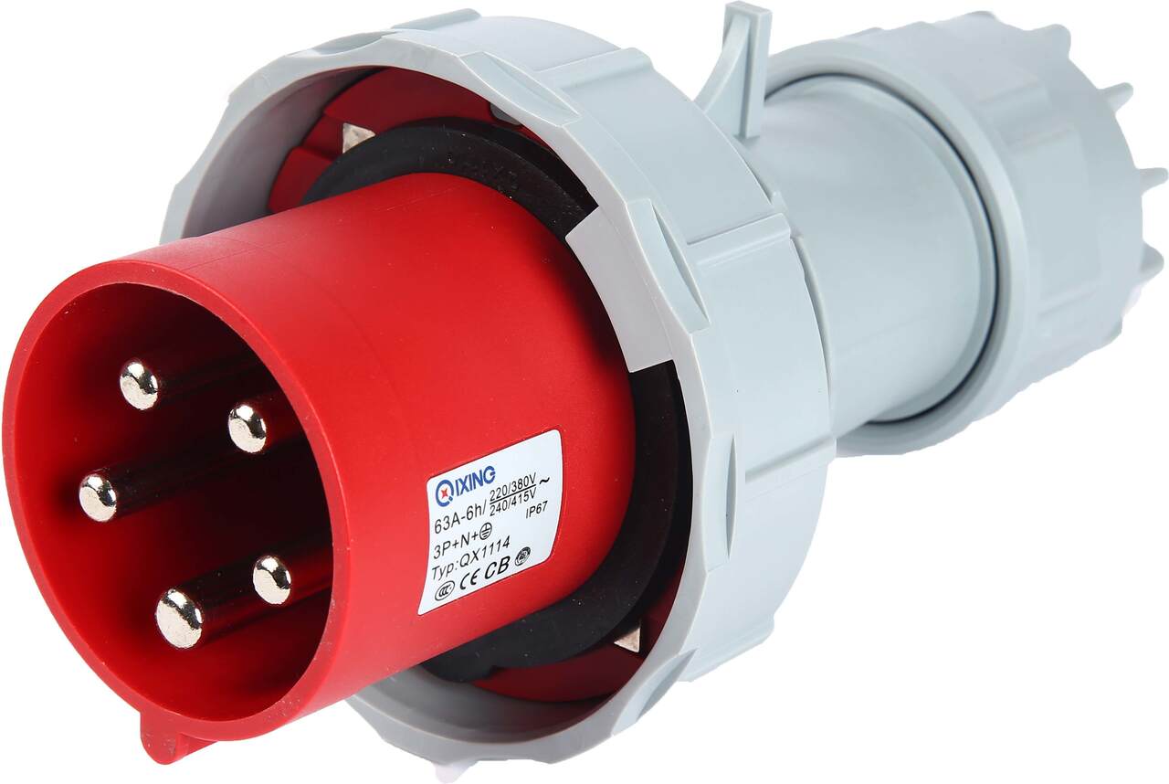 CEE Plug 5 pole 63A 400V 6h IP67