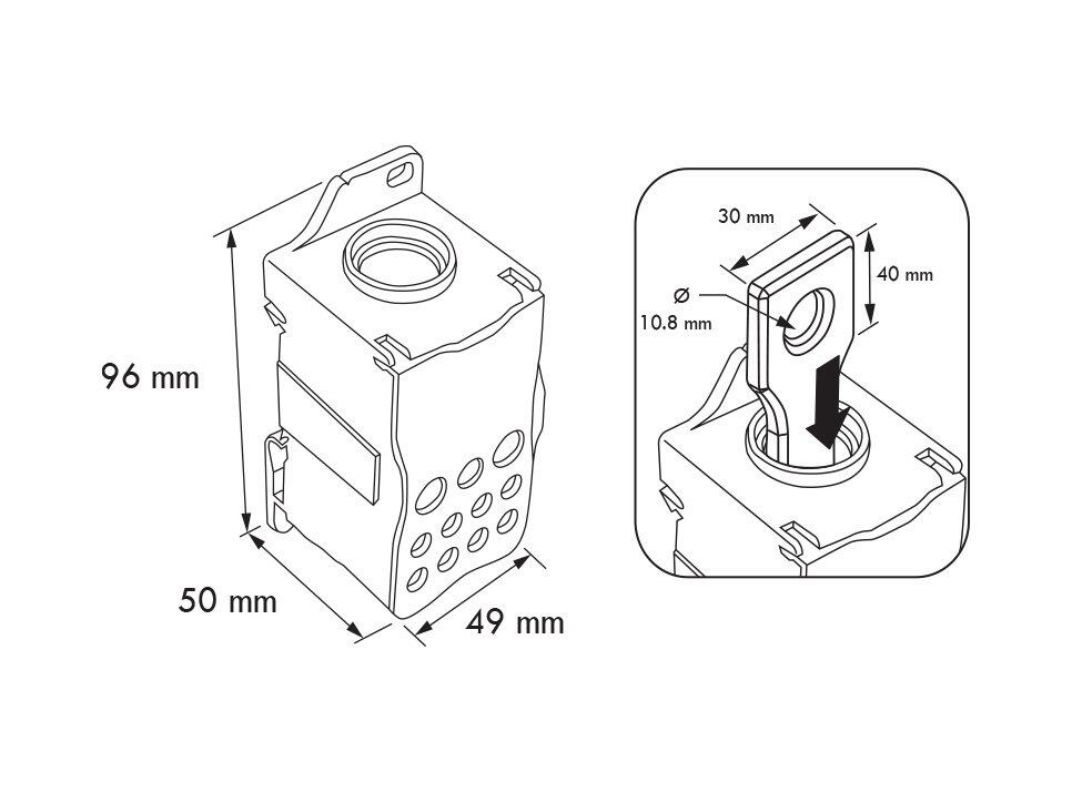 400A Insulated distribution block