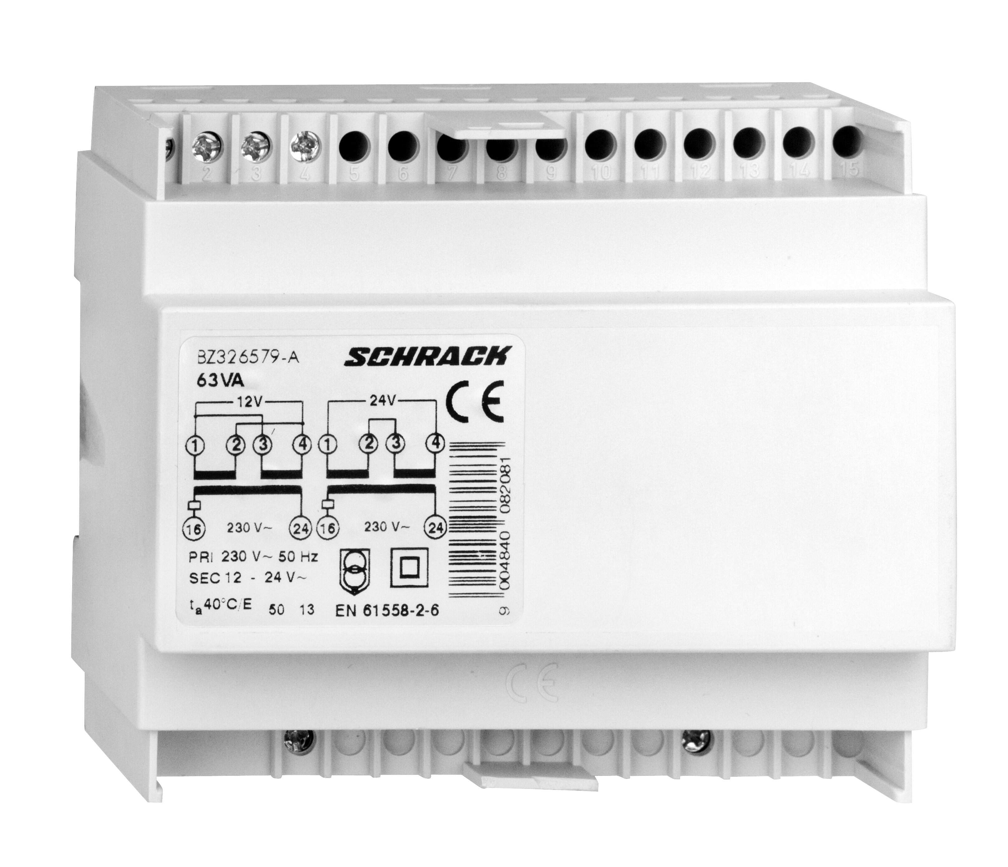 Din Rail Mounted Modular Bell Transformer 63VA