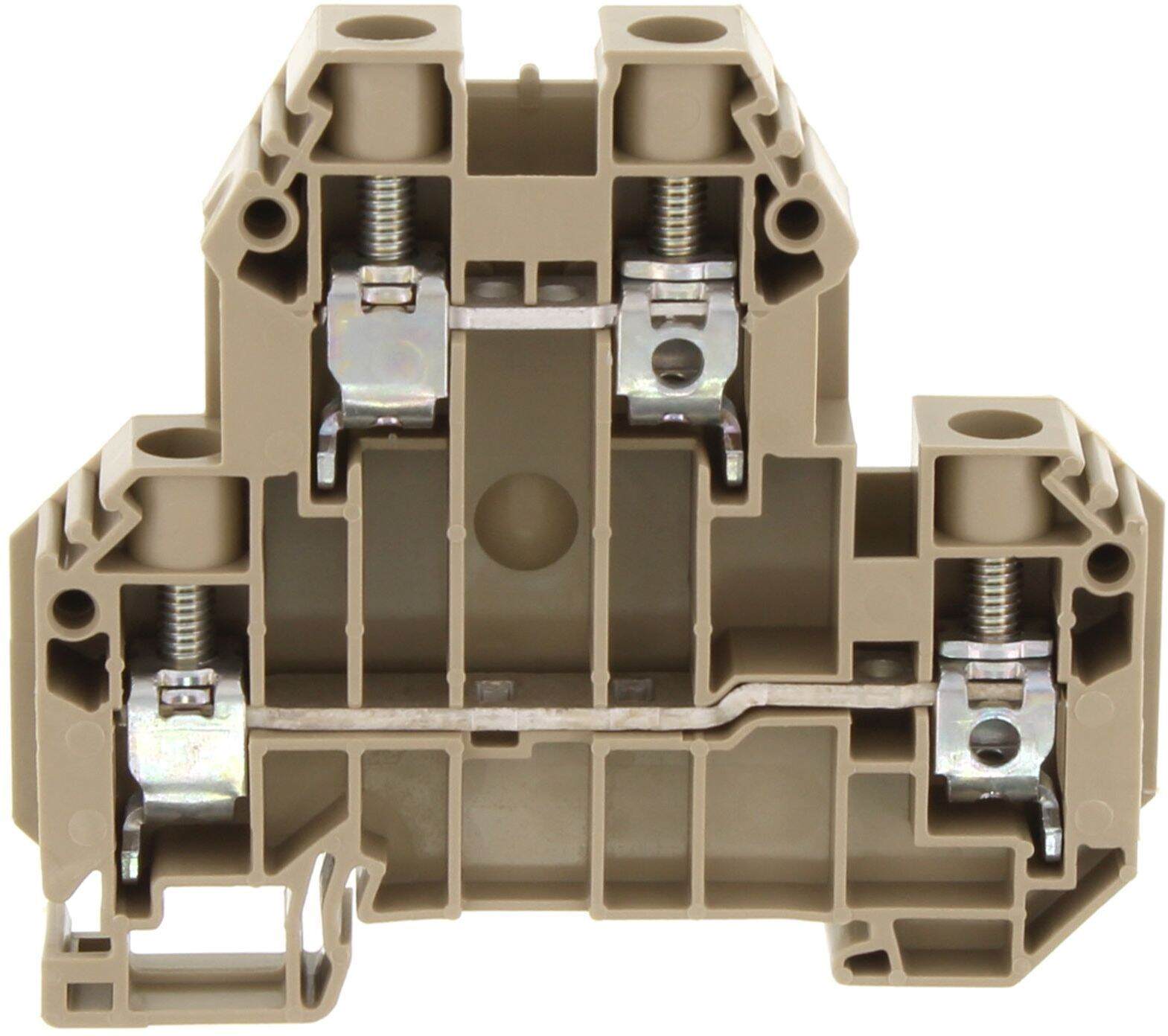 Din mounted double deck terminals