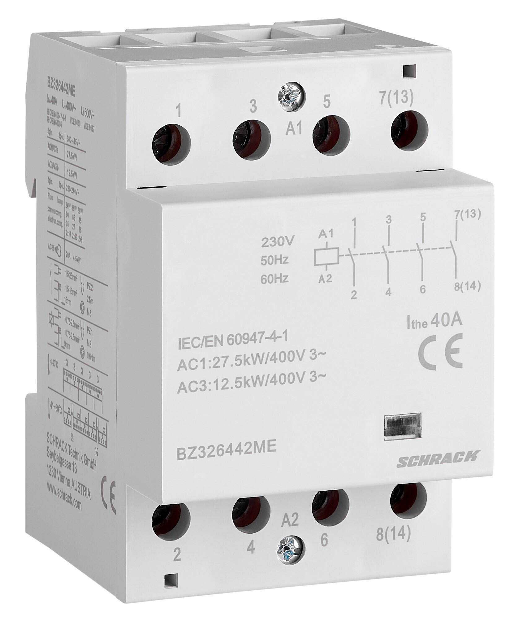 Modular Contactor 40A 4 NO 230V AC