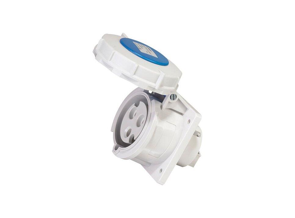 CEE Panel Mount Socket 3 Pole 63A 230V 6h IP67
