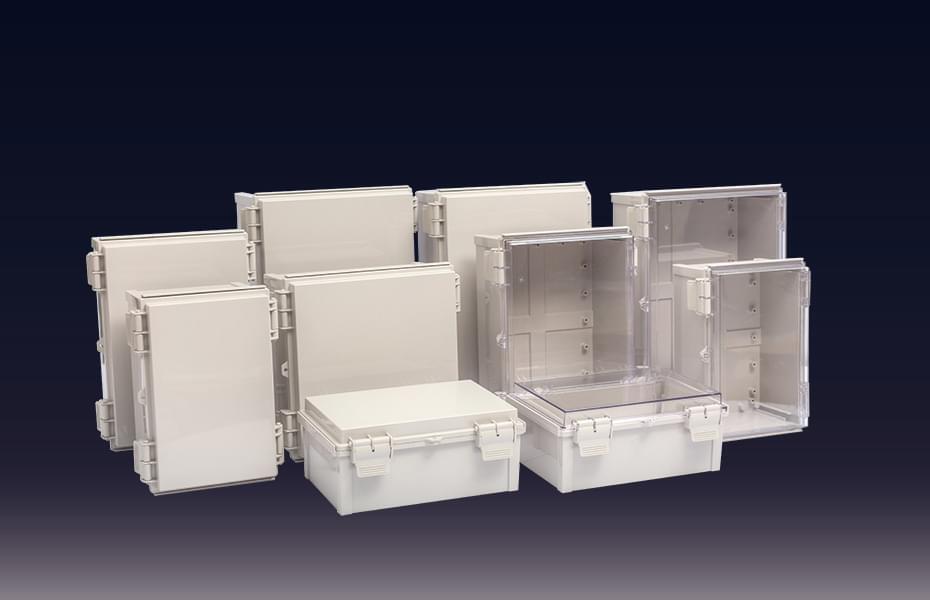 Industrial IP67 Plastic Enclosures with Hinged Lids