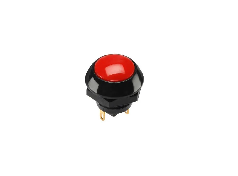 Sealed Flush Dome Momentary Double Pole Pushbutton Red