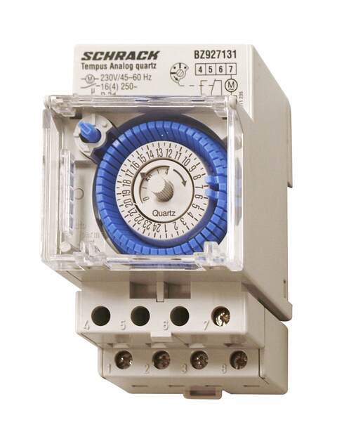 Din mounted time clocks, and timers