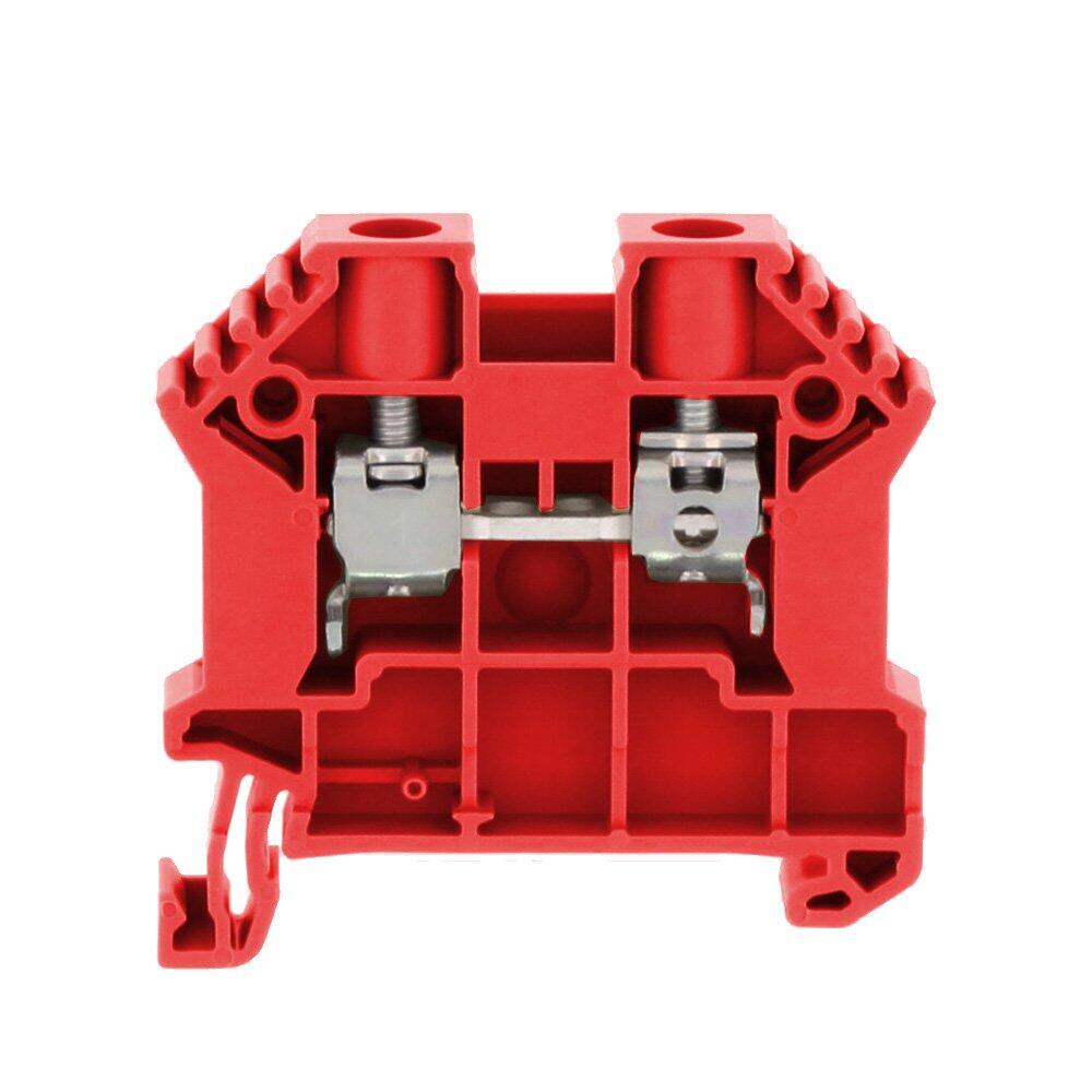 Din mounted feed through screw terminals