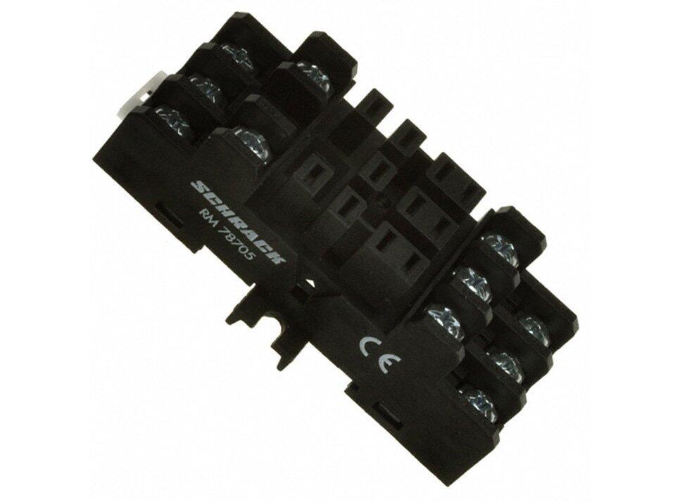 Socket with screw type terminal black 11 pole