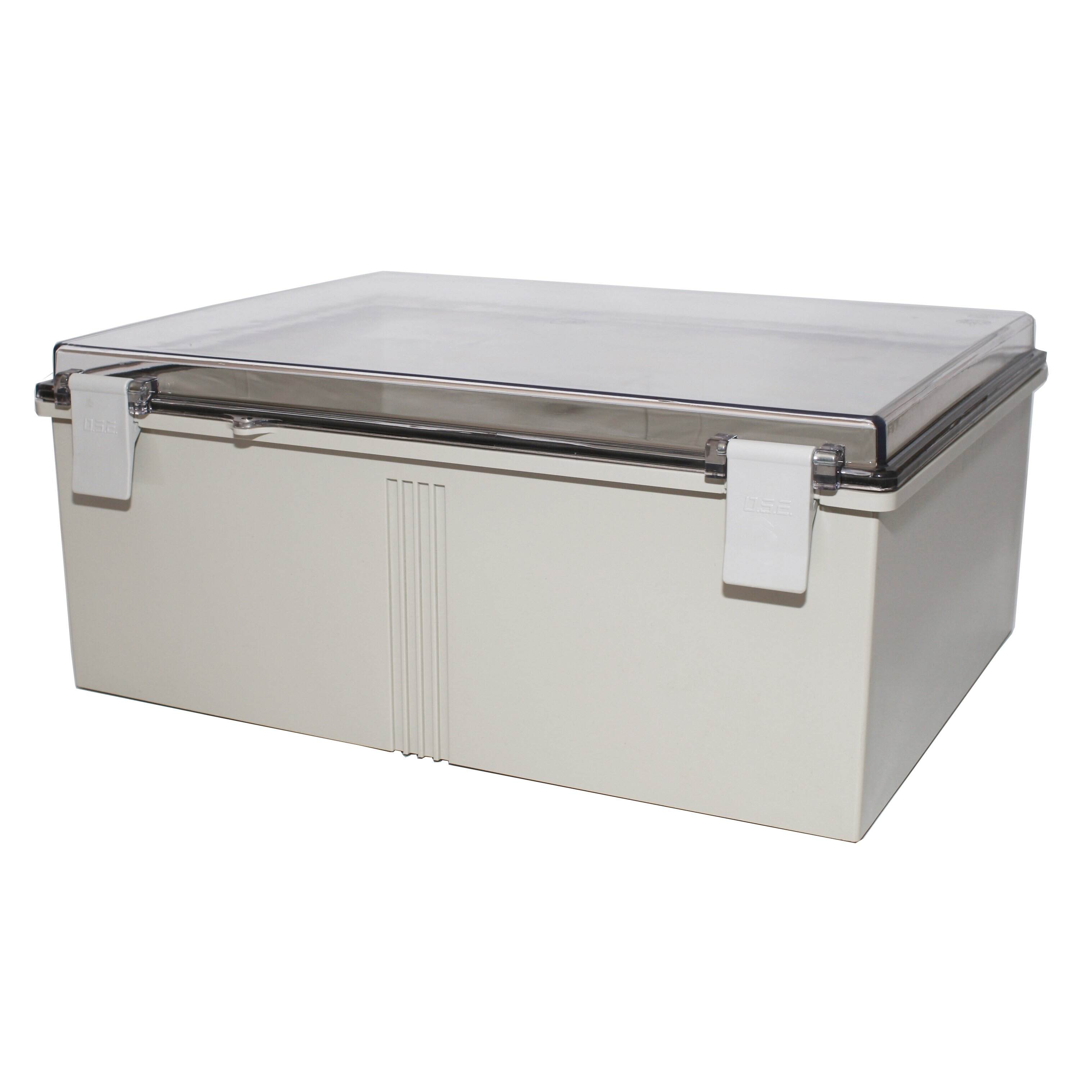 465 x 350 x 160mm Hinged Enclosure Grey ABS Base & Clear PC Lid