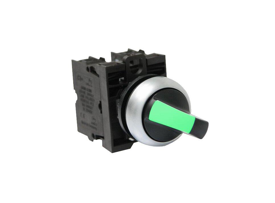 M22 Illuminated Selector Switch, Green LED