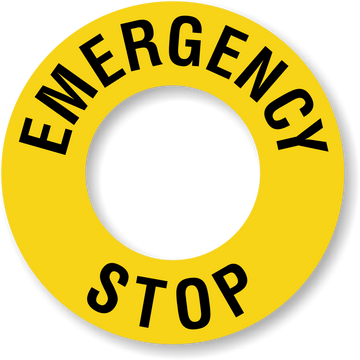 Emergency stop label