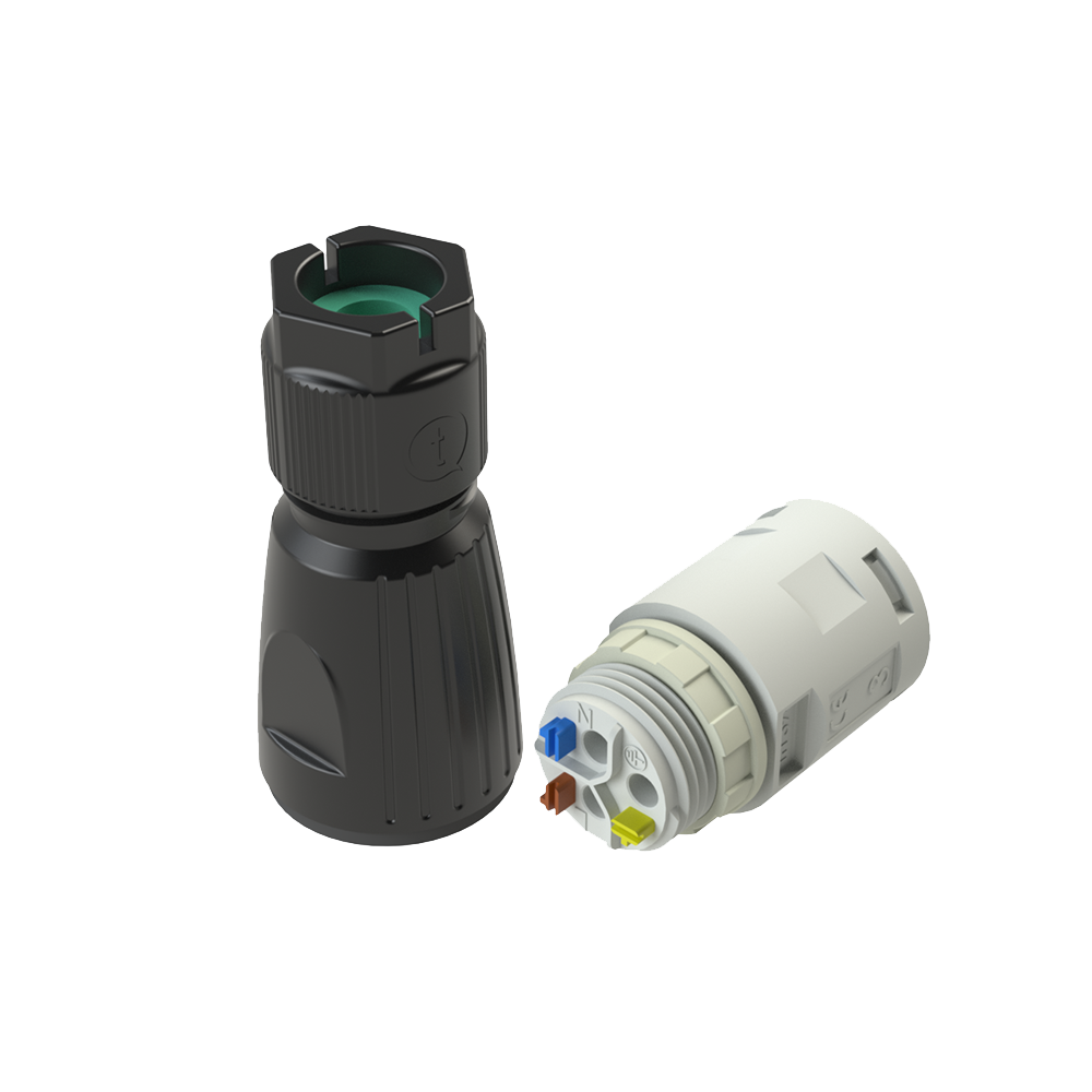 3 Pole M20 Black Bulkhead Termination