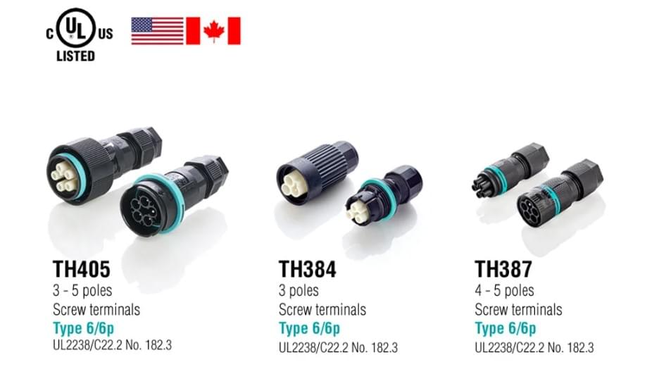 Wide range of Teeplug® connectors with UL/CSA certifications