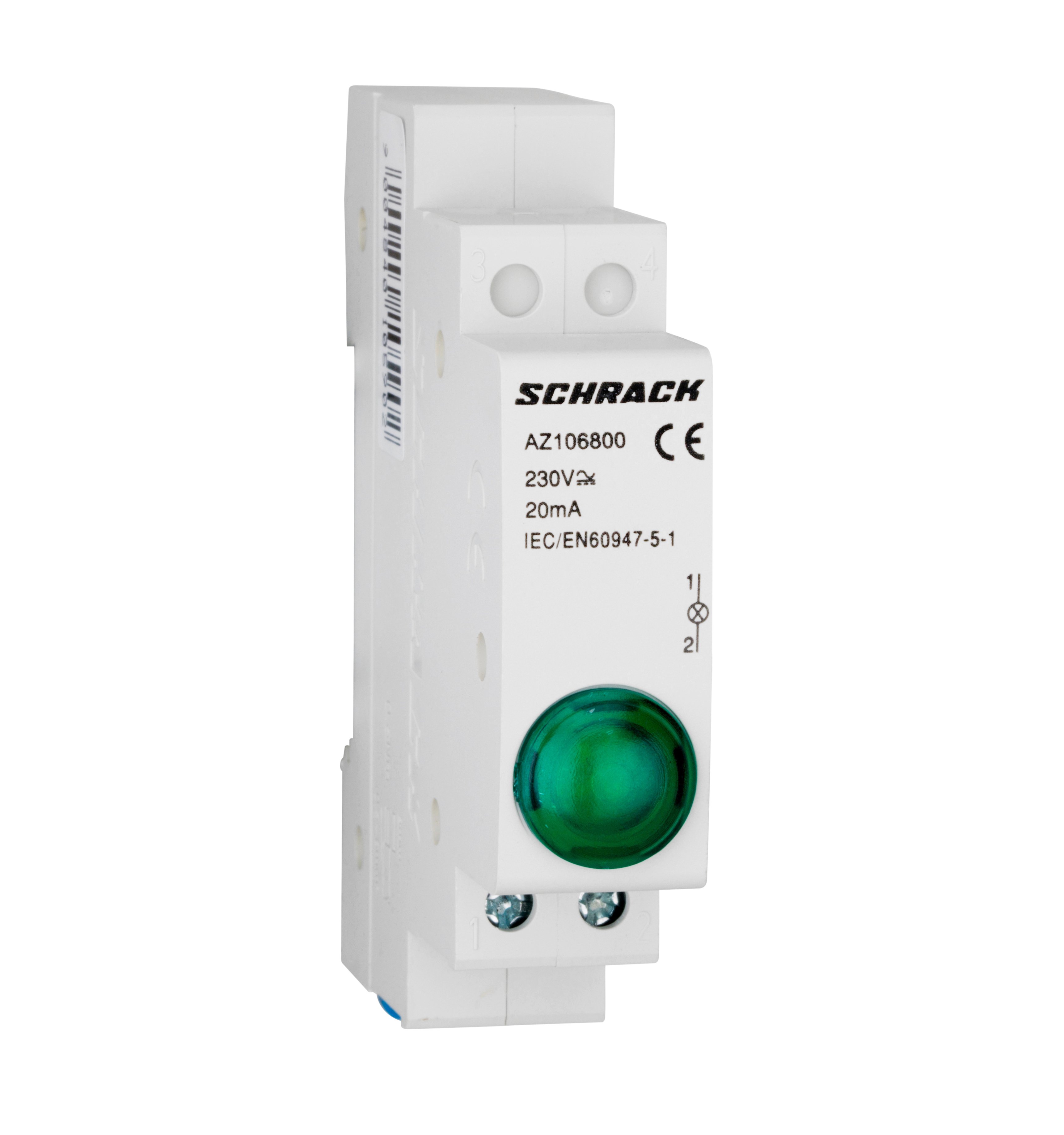 Modular-single-LED, green, 230VAC
