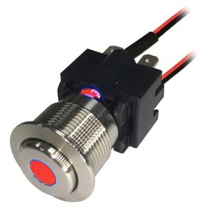 Anti-Vandal Momentary Switch 19mm 24V Red
