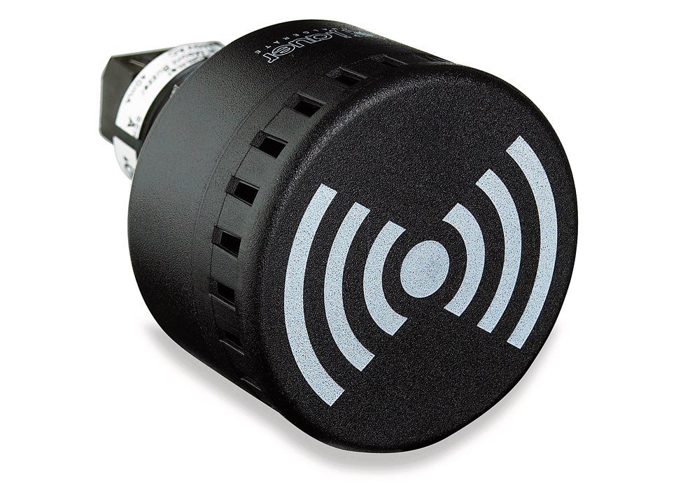 65mm Black M22 Panel Mount 3 Tone Buzzer 12 - 24V AC/DC.