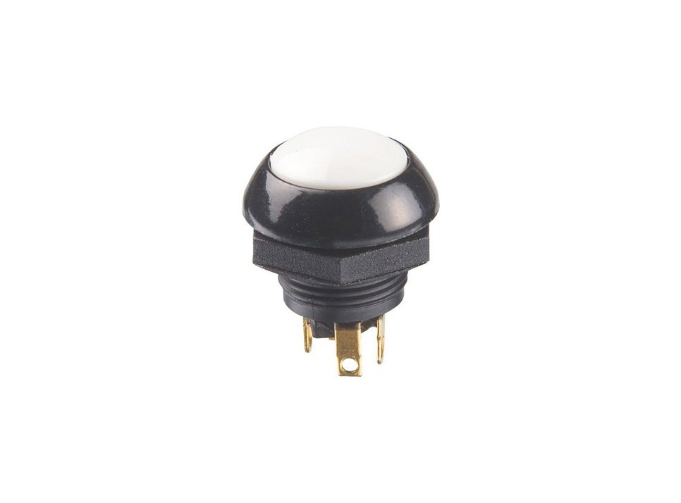 Sealed Flush Dome Momentary Double Pole Pushbutton White