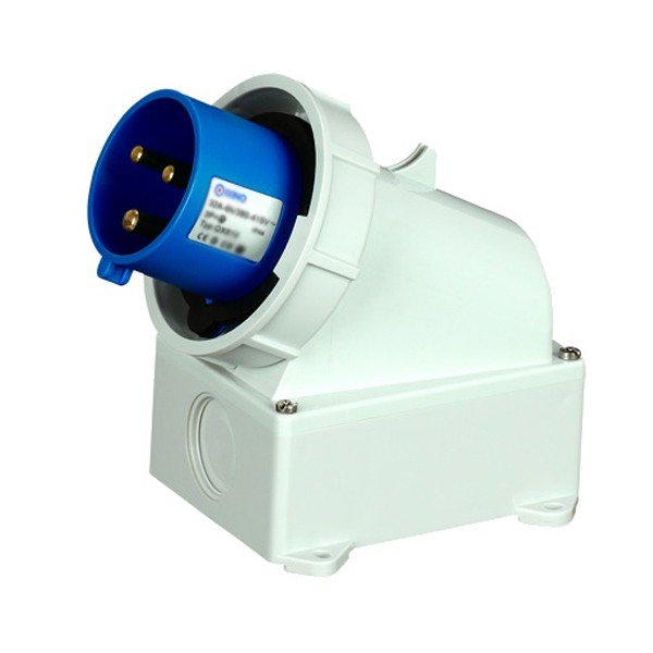CEE Plug Wall Mount 3 pole 32A 230V 6h IP67