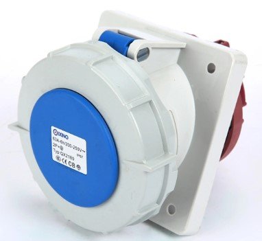 CEE Panel Mount Socket Angled 3 pole 63A 230V 6h IP67