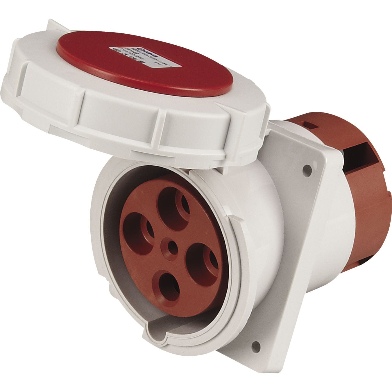 CEE Panel Mount Socket Angled 4 pole 125A 400V 6h IP67