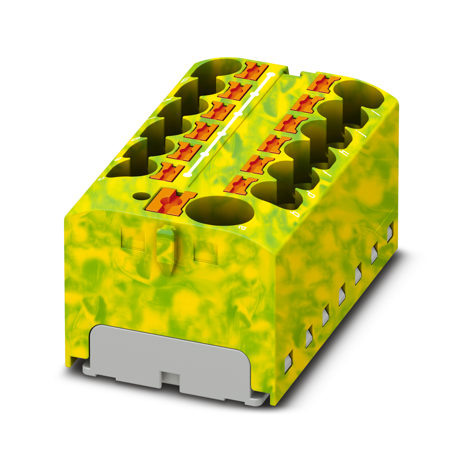 PTFIX 10/12X4 GNYE Distribution block