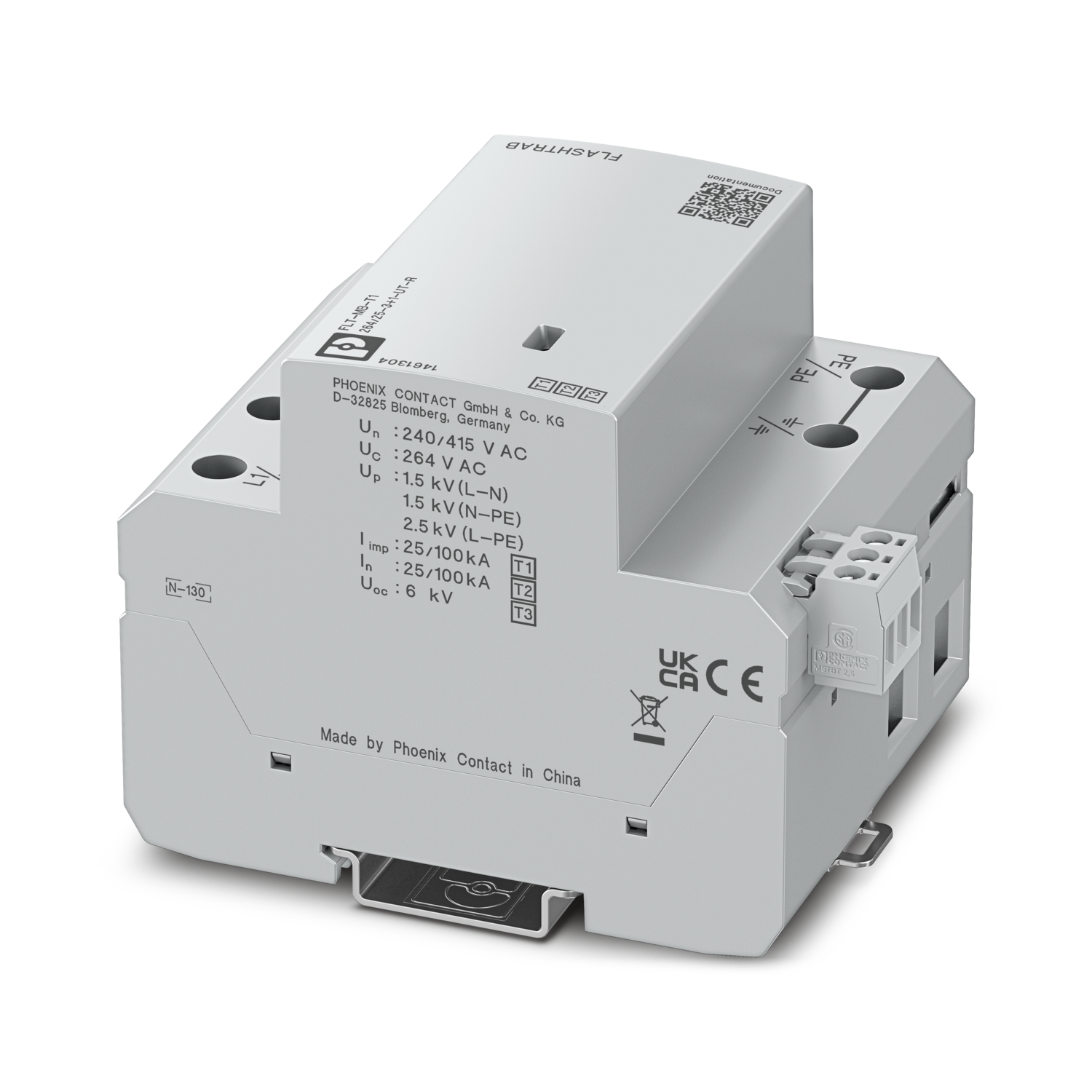 FLT-MB-T1-264/25-3+1-UT-R Type 1+2+3 combined lightning current and ...