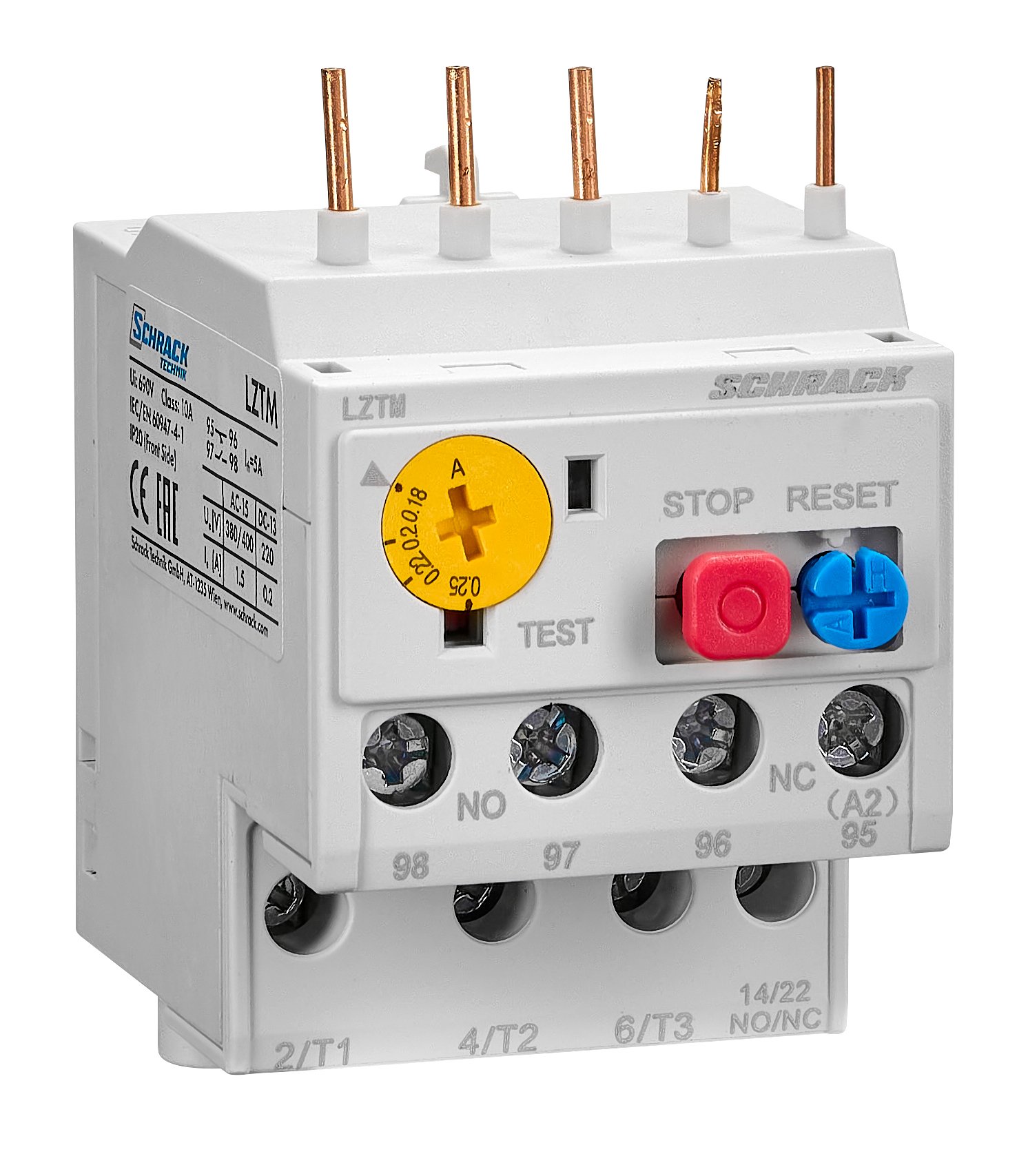 Thermal Overload Relay, suits CUBICO Miniature, 4.5 - 6.3A