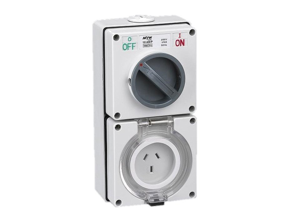 3 Pin 10A 240V Switched Socket Combination