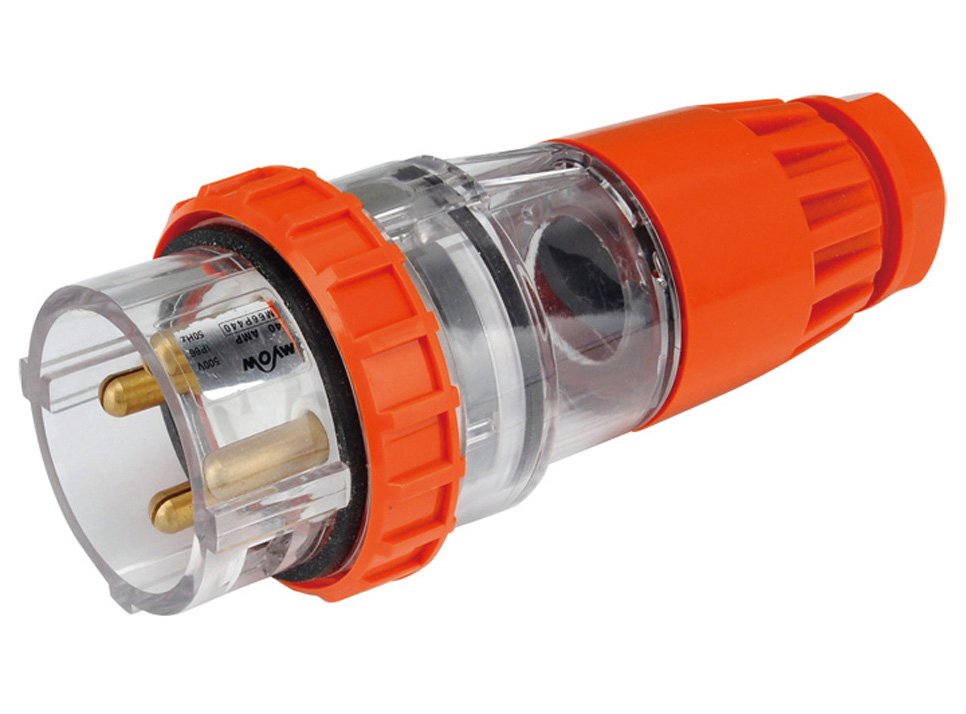 4 Pin 50A 500V Round Pin Straight Plug