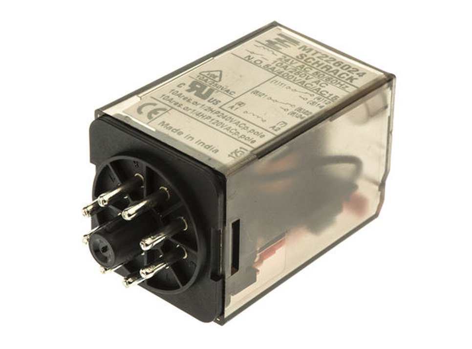 PLUG-IN Relay 8 pin 2 C/O 24VAC 10A