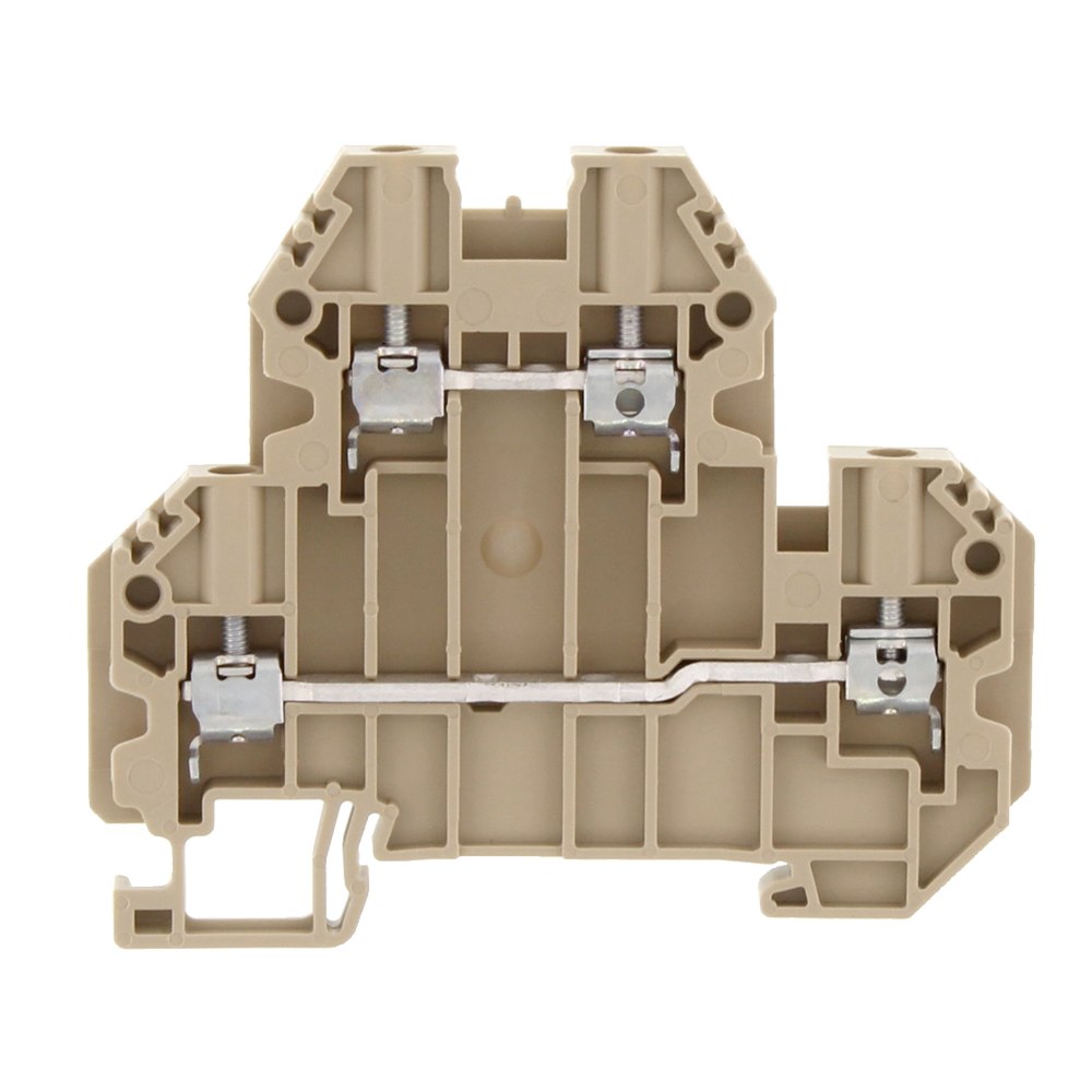 Din mounted double deck terminals