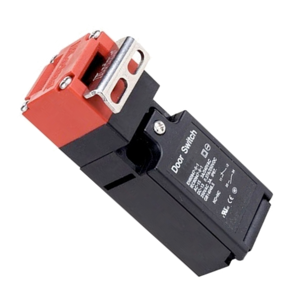 Key interlock switch with right angle mount key