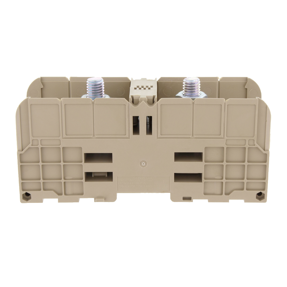 Din mounted high current stud terminals